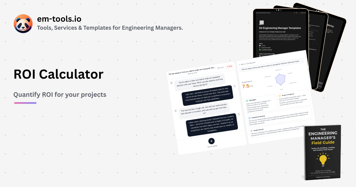 Free ROI Calculator for Engineering Projects | Engineering Manager Tools